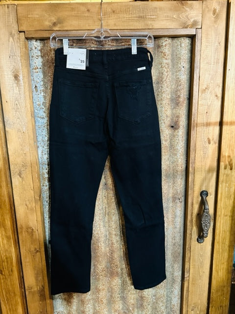 Distressed High Rise Black Slim Straight Jeans – River Ruby Boutique