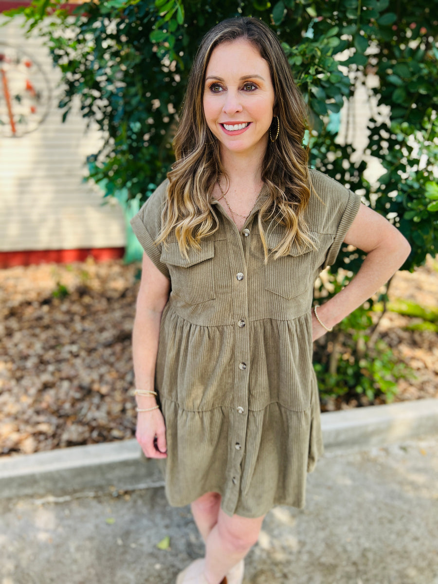 Corduroy Babydoll Dress – River Ruby Boutique