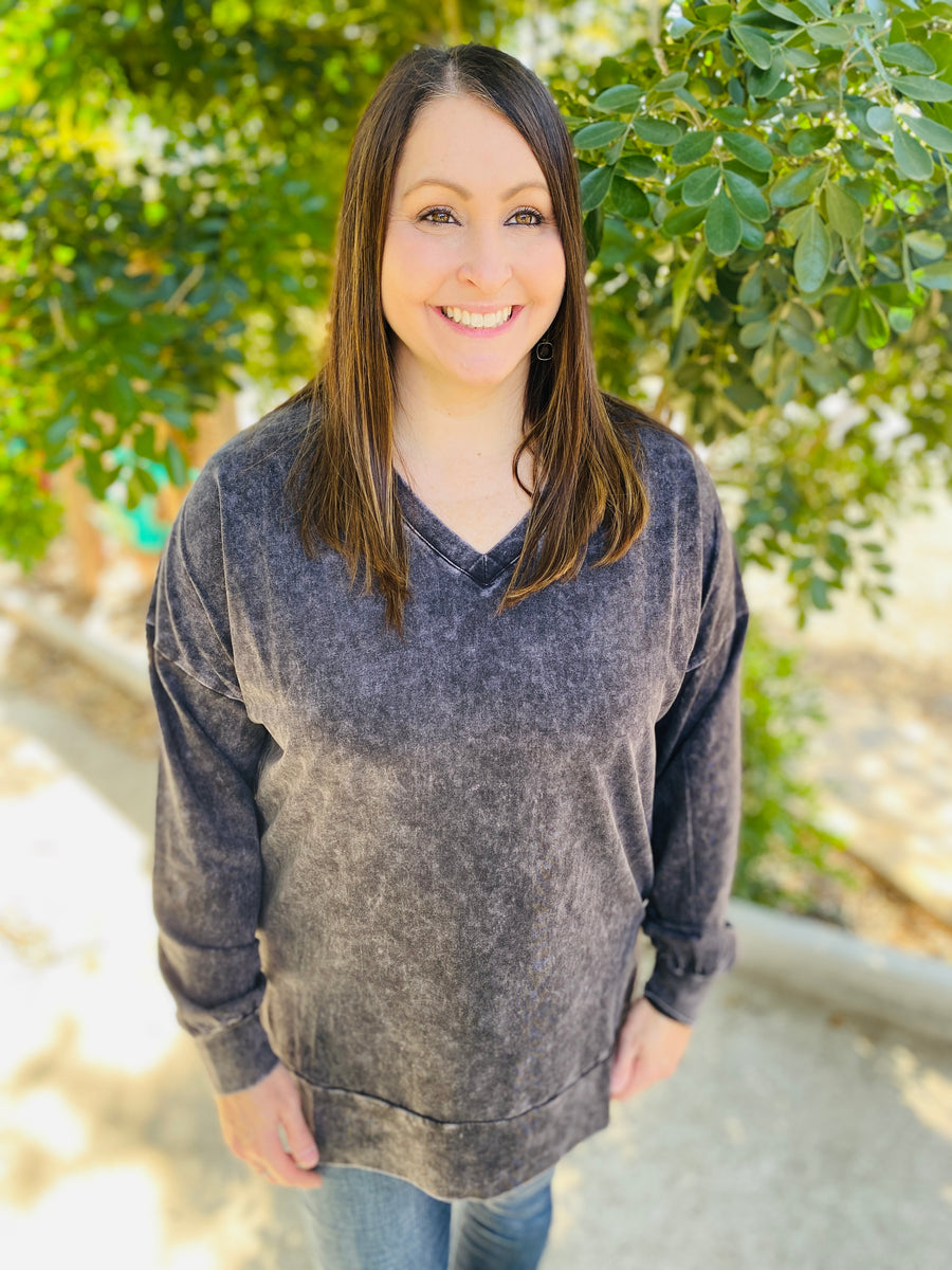 Mineral Wash Long Sleeve Top – River Ruby Boutique