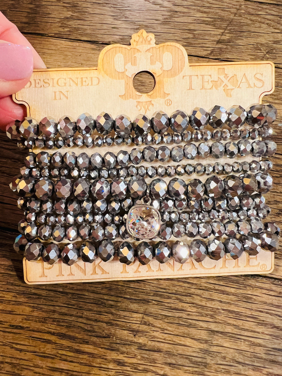 9 Strand Pewter Bracelets – River Ruby Boutique