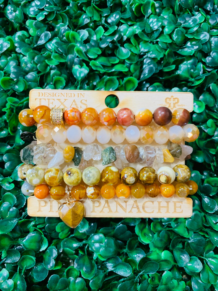 Pink Panache 5 Stand Earthy Mix Bracelets – River Ruby Boutique